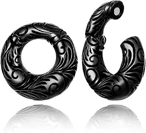 Amazon.com: LADEMAYH 2g (6mm) Baroque Hoop Weight Gauges for Stretched Ear Expander, Black 316L ...