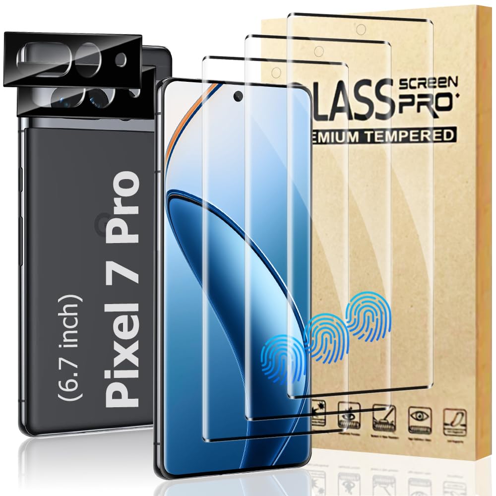Amazon.com: [3+2 Pack] Pixel 7 Pro Screen Protector with Camera Lens ...