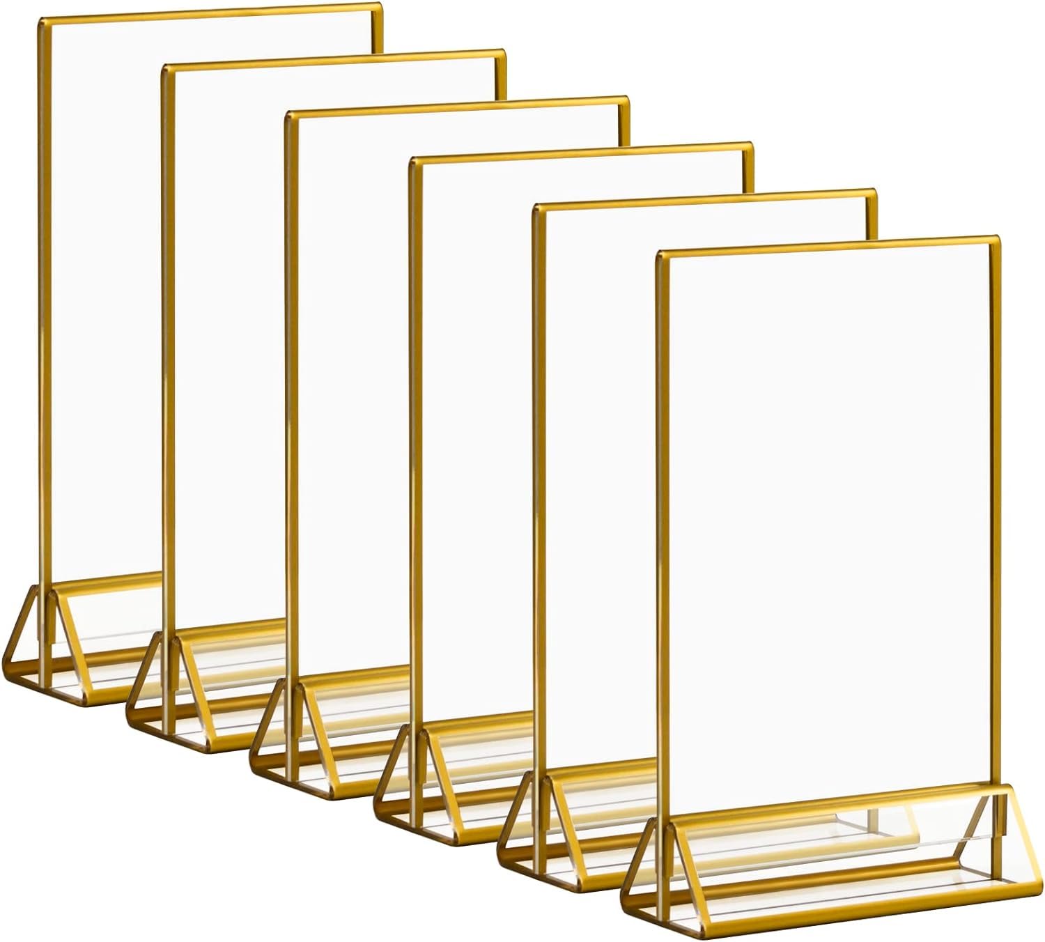 LATERN 6Pcs Clear Acrylic Sign Holder with Gold Border, 15CM x 21CM ...