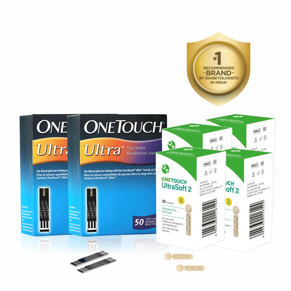 Onetouch Ultra Test Strips | Pack Of 100 Test Strips With 100 Ultrasoft ...