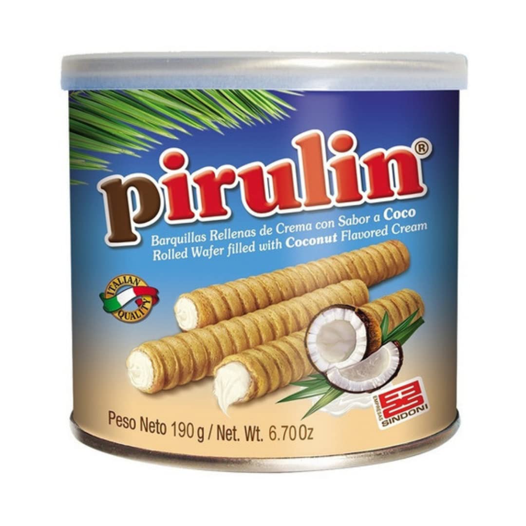 Buy Pirulin Coco & Pirulin Lime Barquillas Rellenas con Crema Sabor a ...