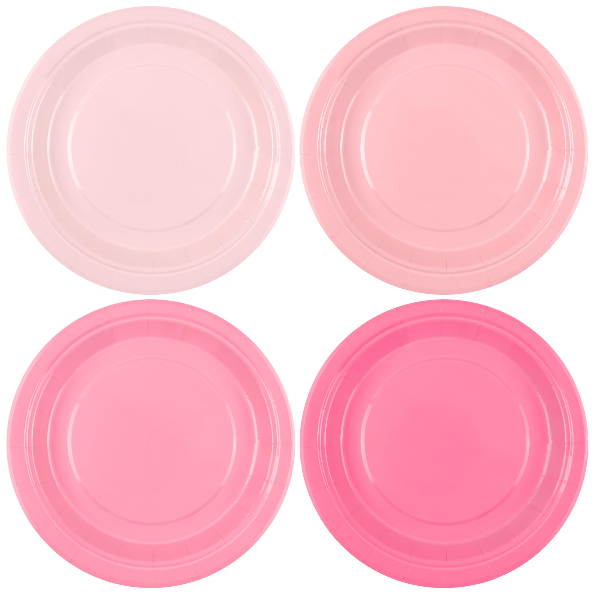 Amazon.com: Breroa 72 Pieces Gradient Pink Paper Plates 7 Inch Bulk ...