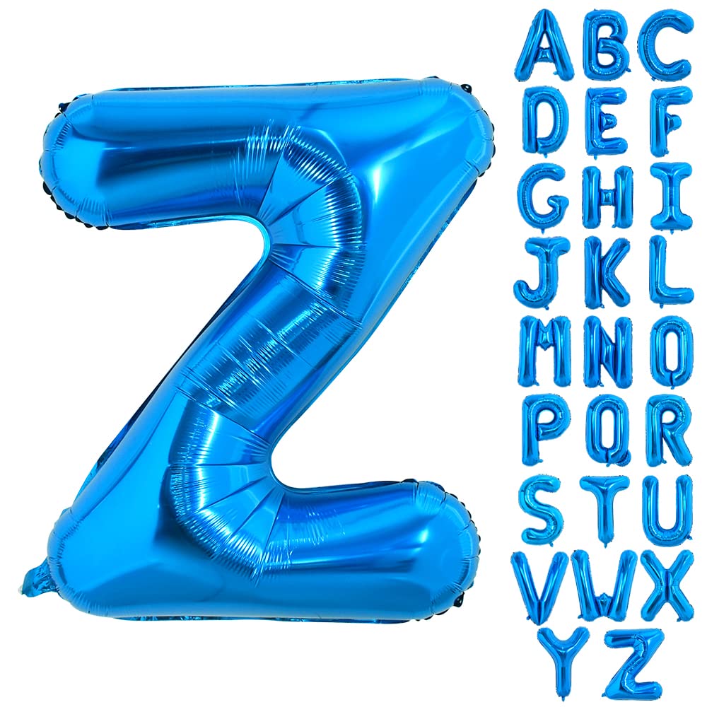 Amazon.com: TONIFUL 40 Inch Large Blue Letter Z Balloons Giant Alphabet ...
