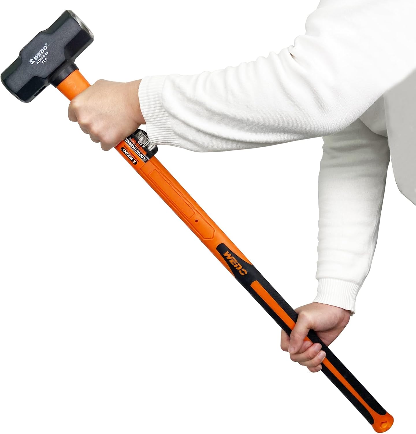 WEDO 20lb Sledge Hammer with Fiberglass Handle, Club Hammer, Drilling ...