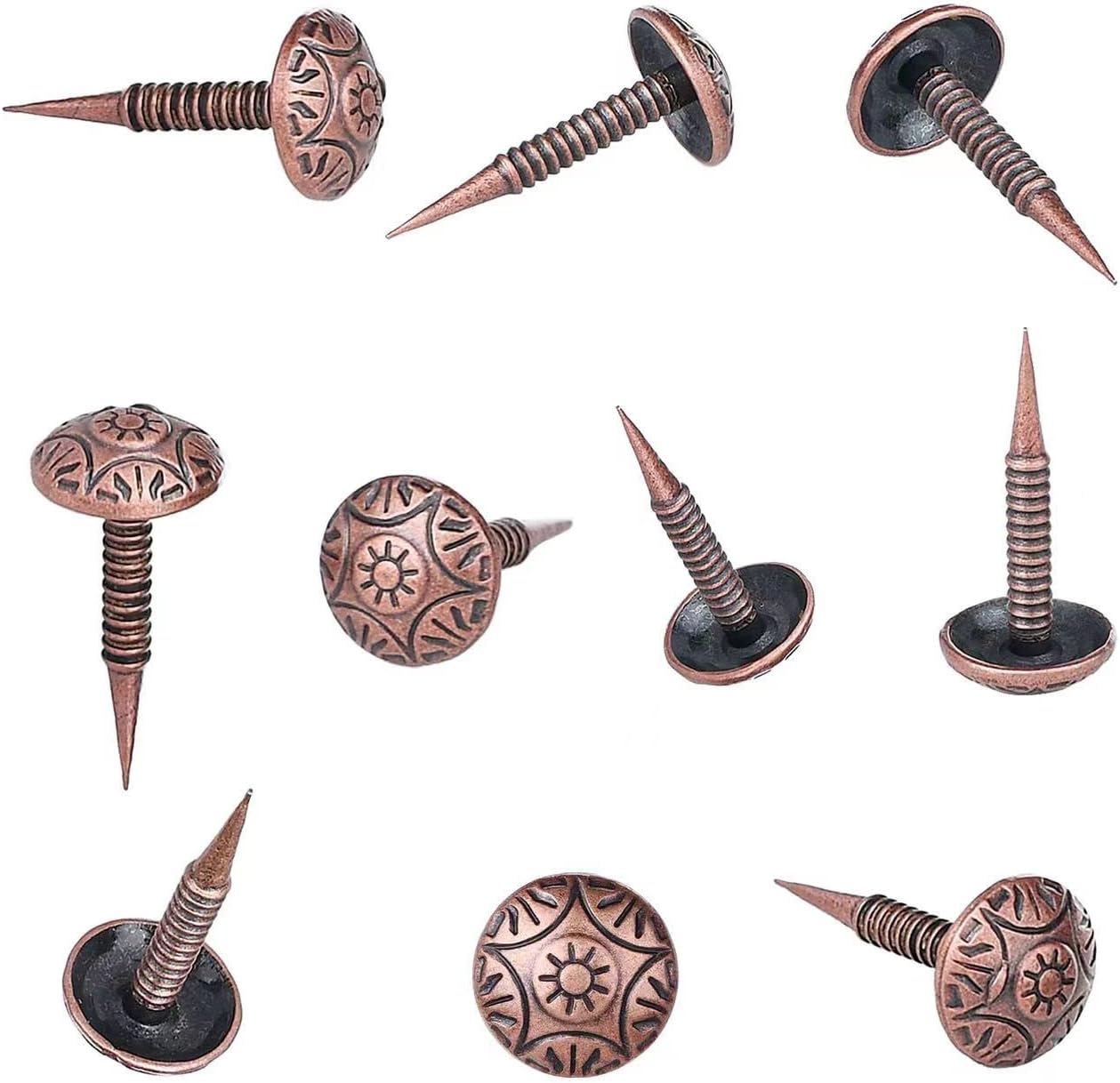 Hilitchi 50Pcs 1-Inch Red Copper Antique Upholstery Nails Tacks ...