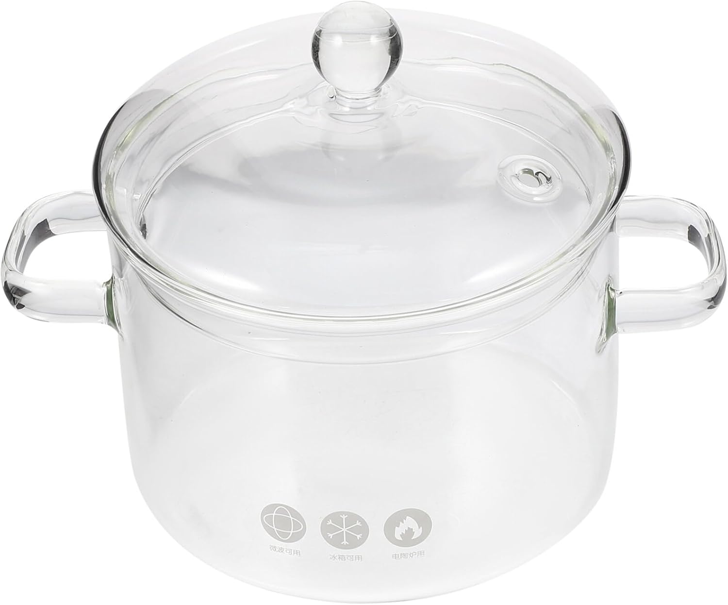 Amazon.com: Kichvoe Clear Glass Saucepan with Cover and Handles Clear ...