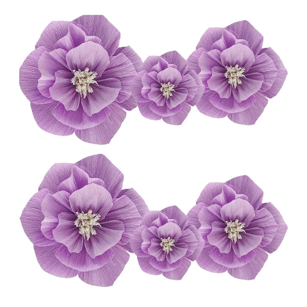 Amazon.com: 6 Pcs Paper Flowers Decorations,Reusable Foldable DIY Wall ...
