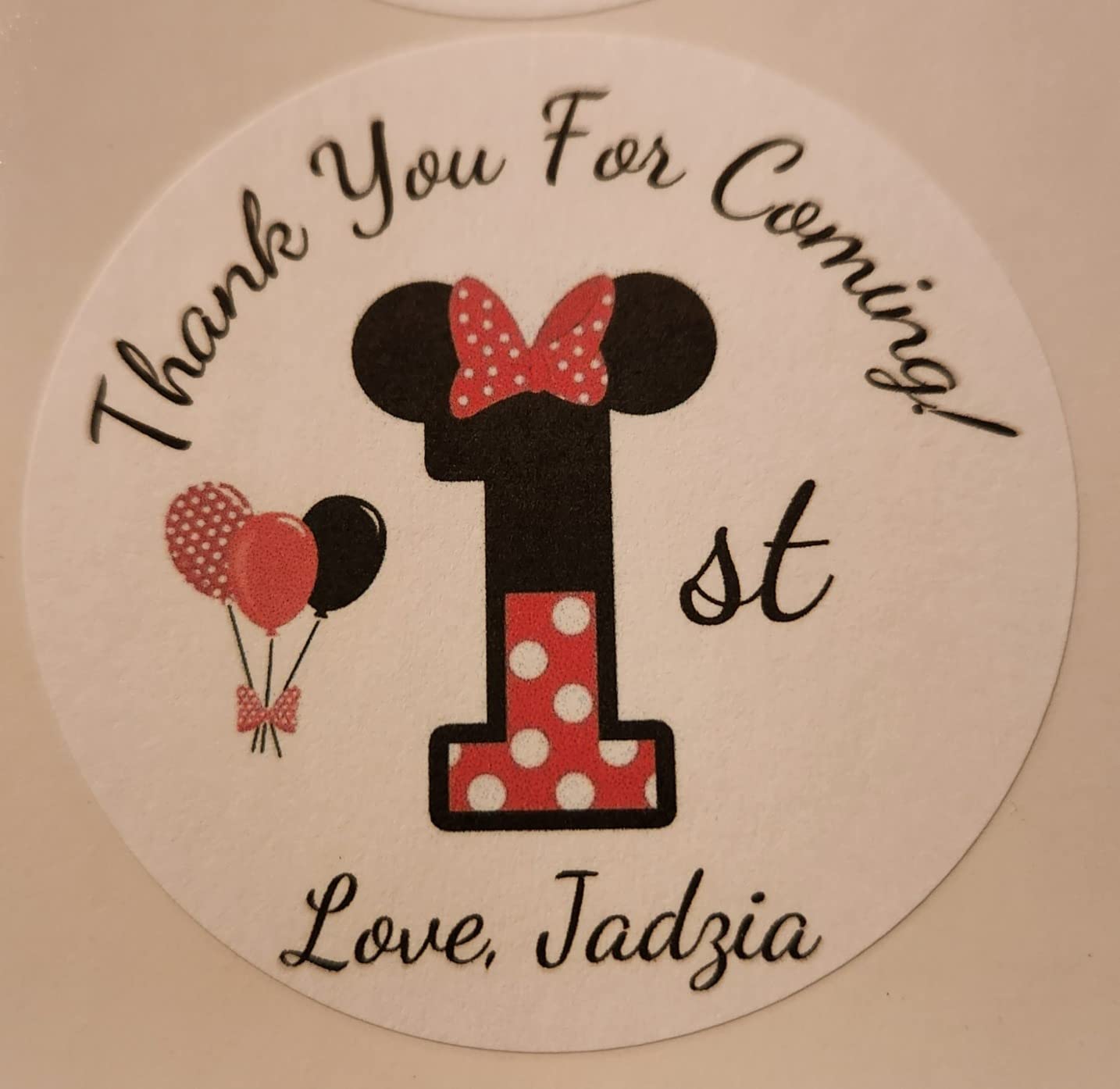 Amazon.com: 12 Personalized Minnie Birthday Party Stickers, Labels ...