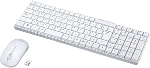 Sanwa Supply SKB-WL34SETW Wireless Keyboard, USB Connection, Compact ...