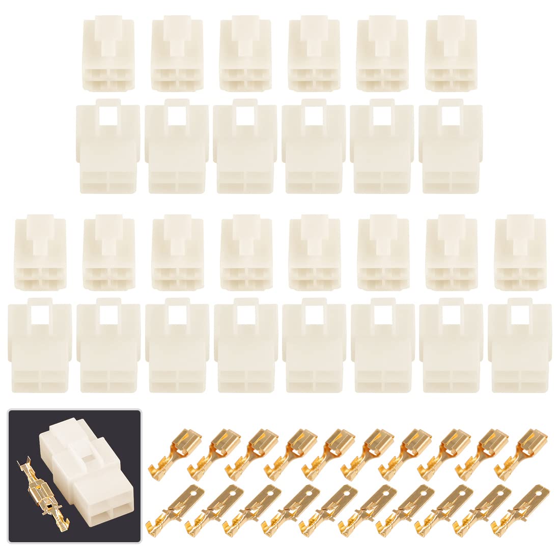 Snapklik.com : Glarks 300Pcs 6.3mm 4 Pin Way Electrical Automotive Wire ...