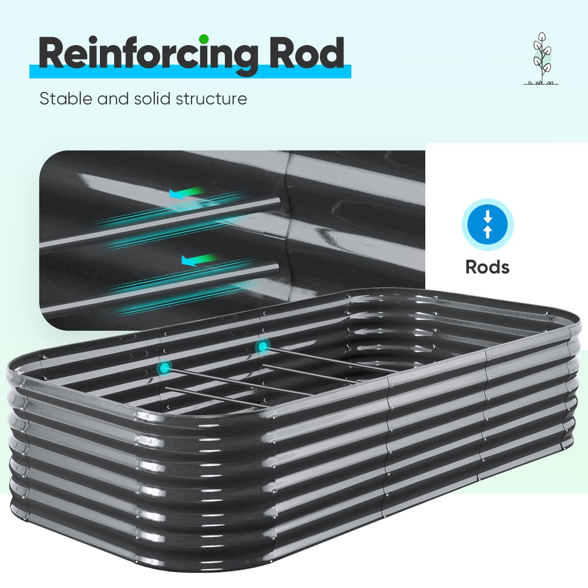 Snapklik.com : Quictent Galvanized Raised Garden Bed Kit, 8x4x2 Ft Oval ...