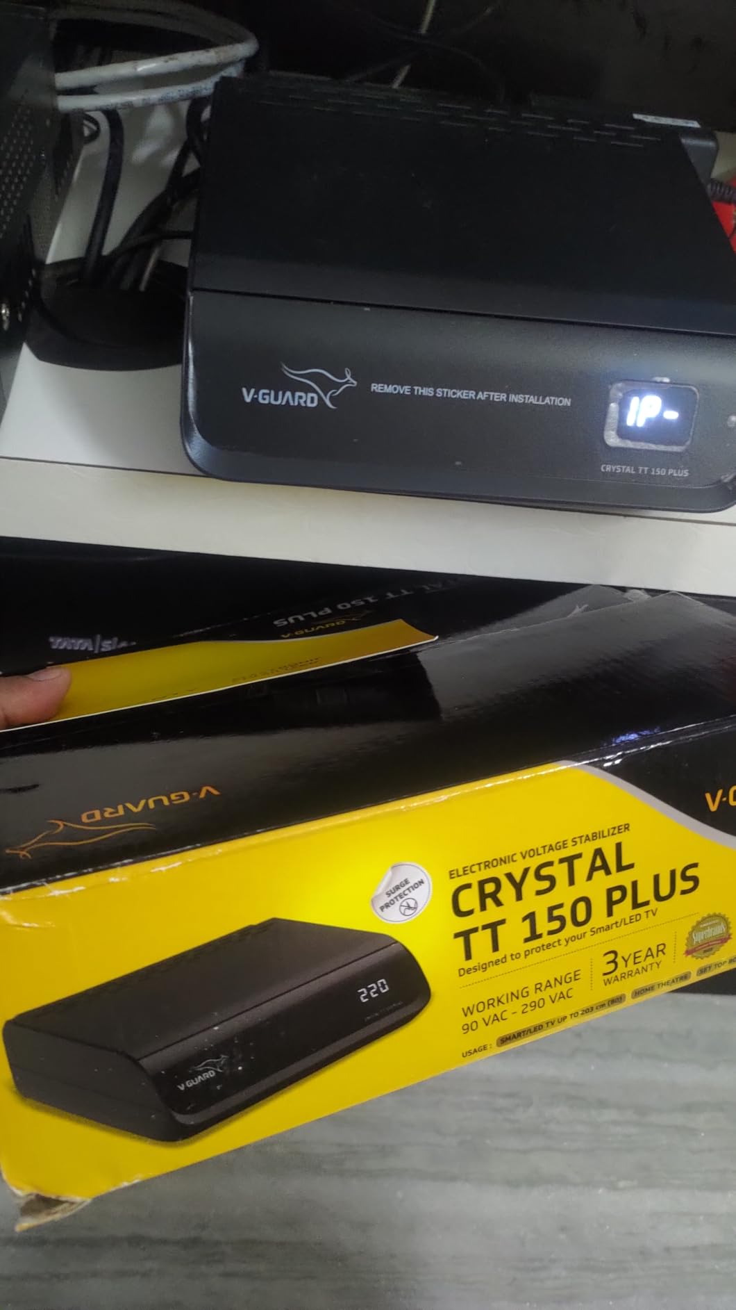 V-Guard Crystal TT 150 Plus TV Stabilizer with Digital Display for 203 ...