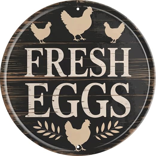 Amazon.com: Rustic Farmhouse Metal Sign 8x8 in Round Chicken Coop Decor ...