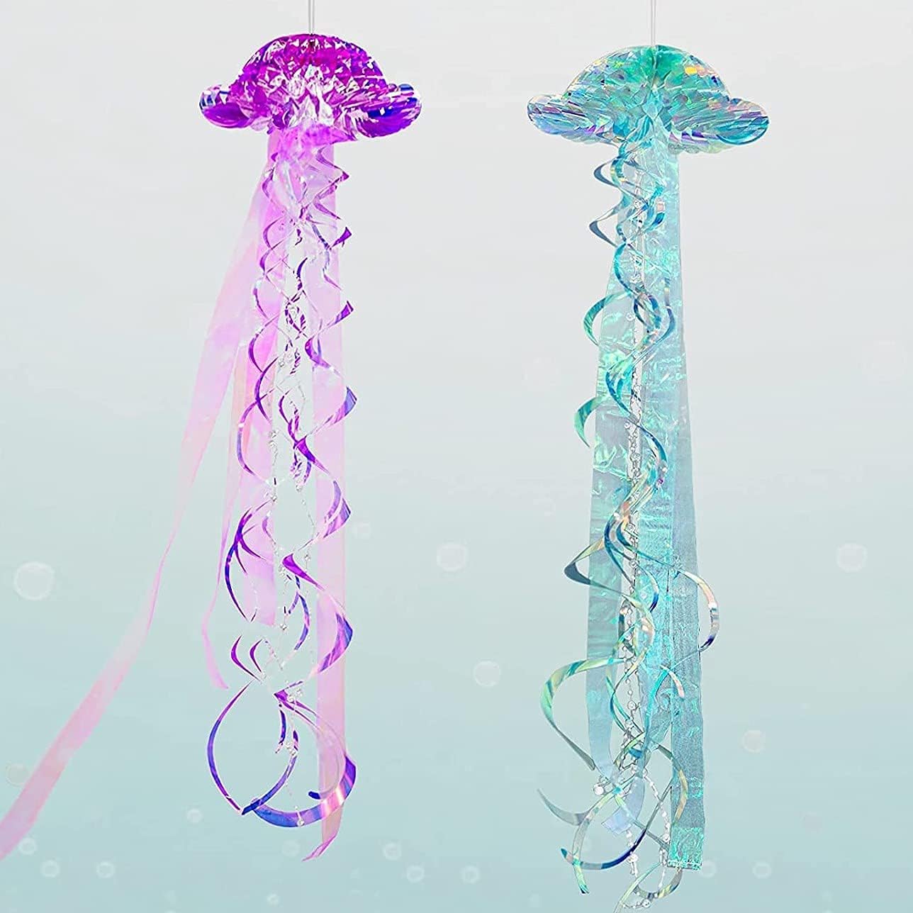 Amazon.com: O&M Hanging Jellyfish Decoration, Marine Theme Birthday ...