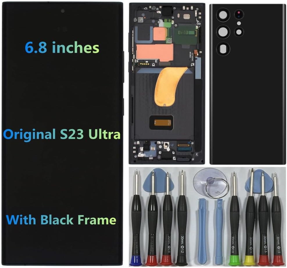 Amazon.com: 6.8" AMOLED Original for Samsung Galaxy S23 Ultra Display Touch Screen Digitizer ...