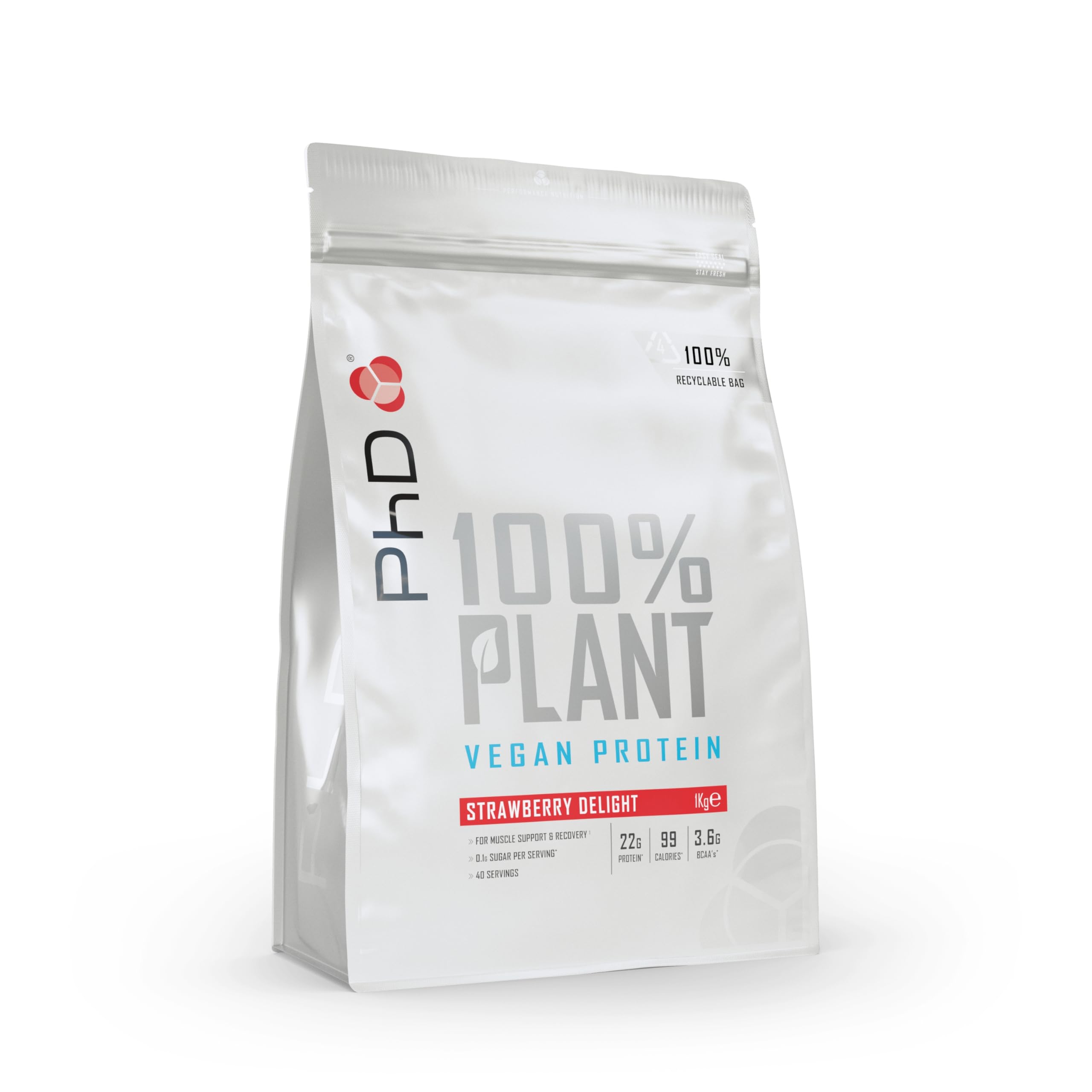 Buy PhD tion 100 Percent Vegan Protein Powder, Rich in BCAA and Low ...