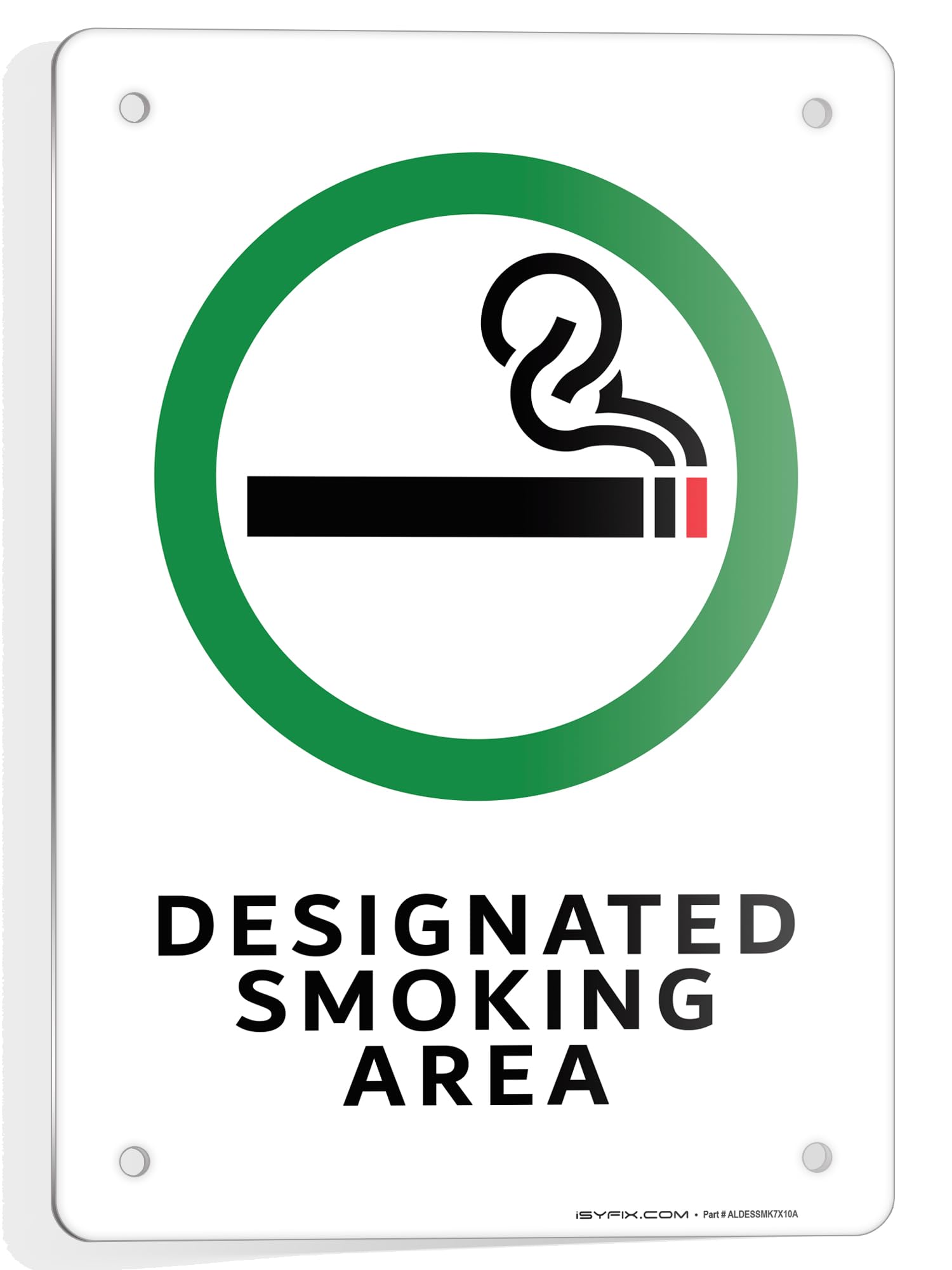 Snapklik.com : iSYFIX Designated Smoking Area Sign For Business 1 Pack ...
