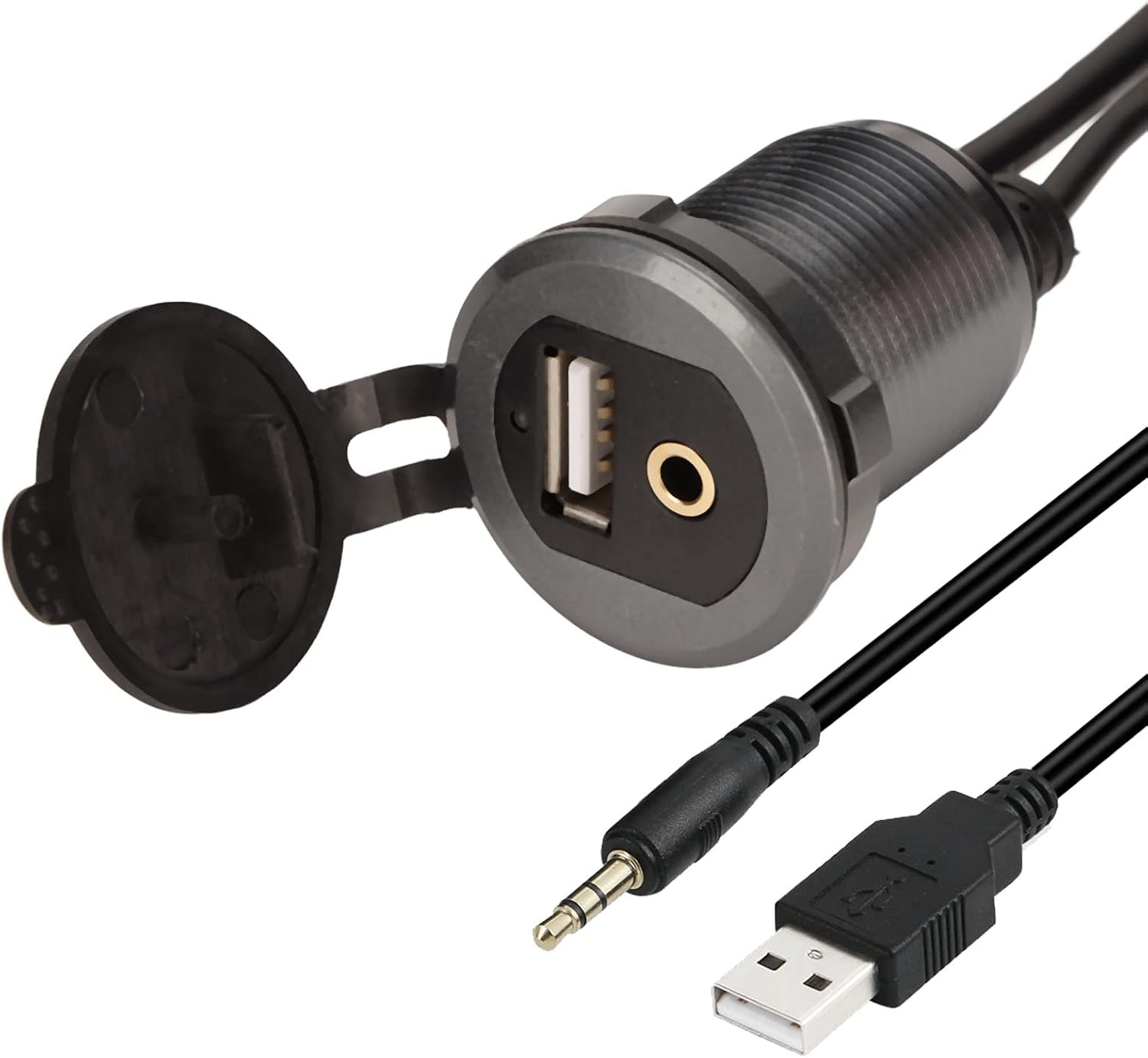 Amazon.com: WOOXGEHM Batige USB 3.0 and 3.5mm Car Mount Flush Cable 3 ...