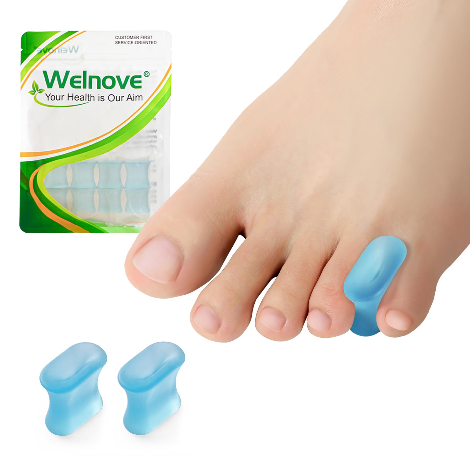 Amazon.com : Welnove Upgraded Gel Toe Separators – 8-Pack Aloe Vera ...