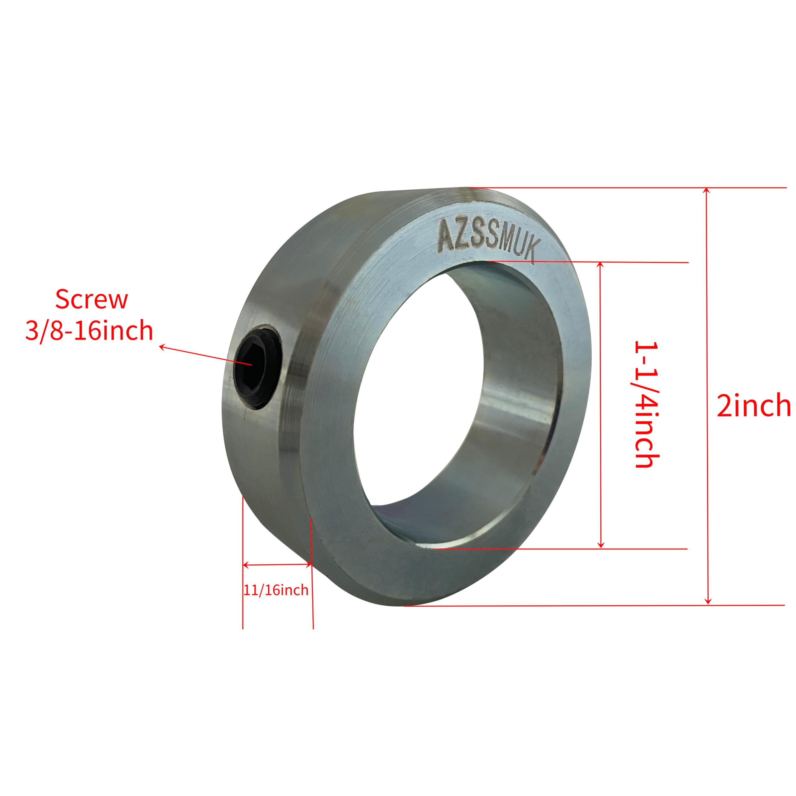 Snapklik.com : Shaft Collars 1-1/4" Bore Solid Steel Style Zinc Plated ...