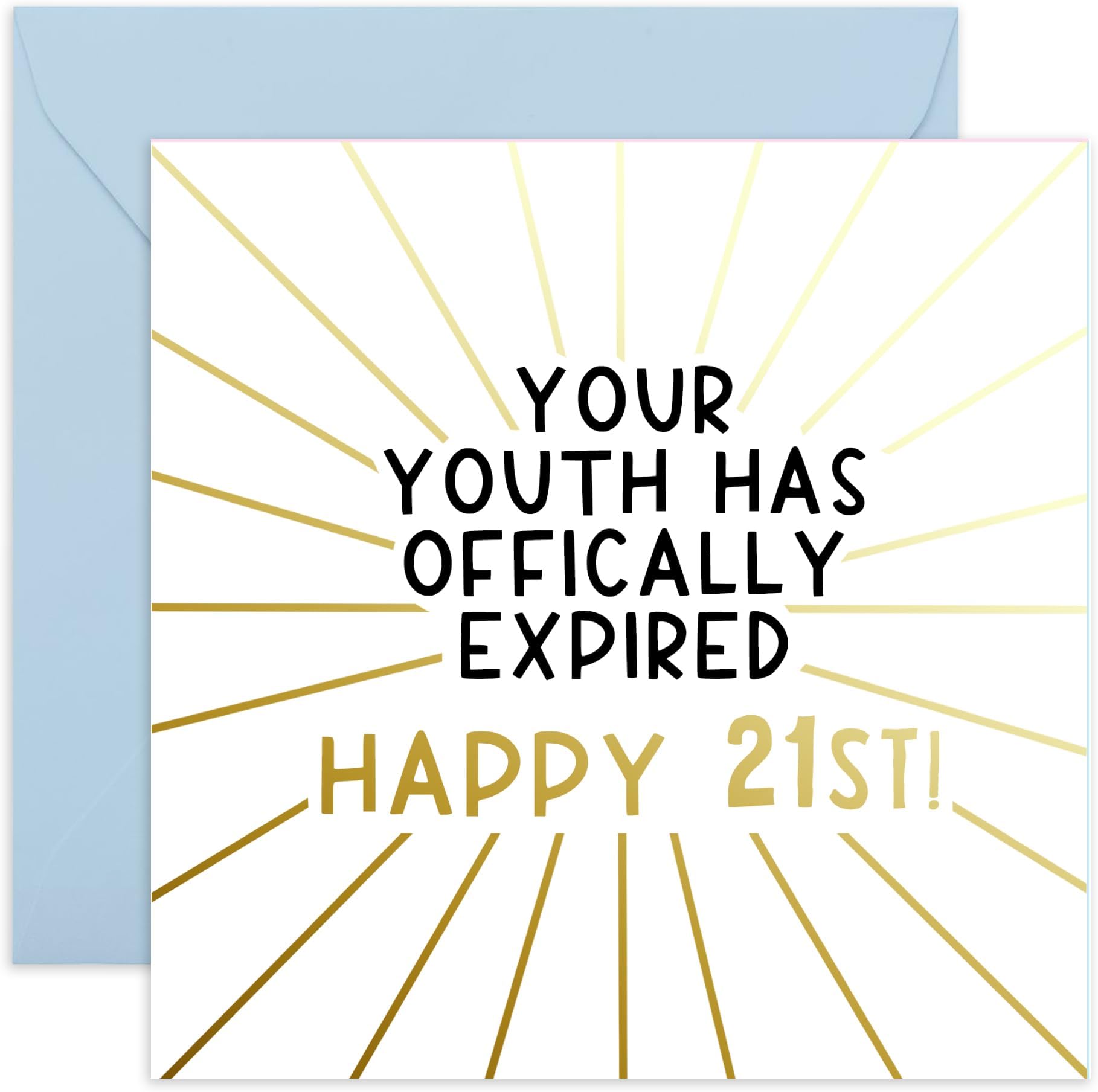 Money Wallet Gift Card & Envelope - 21st Birthday with Gold Foil 7x3.5 ...