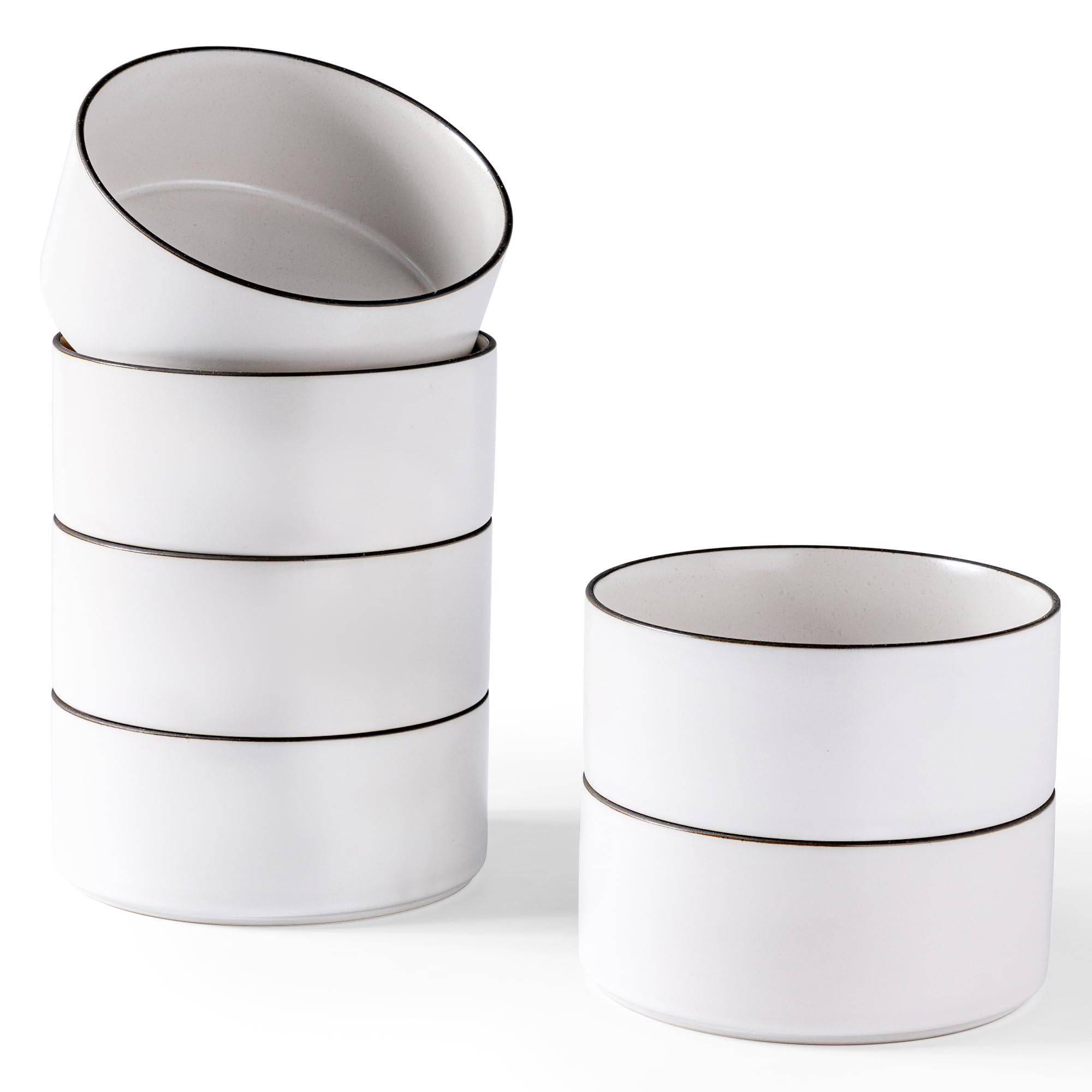 Amazon.com | LERATIO Ceramic Bowls Set of 6,24OZ Stackable Bowls for ...