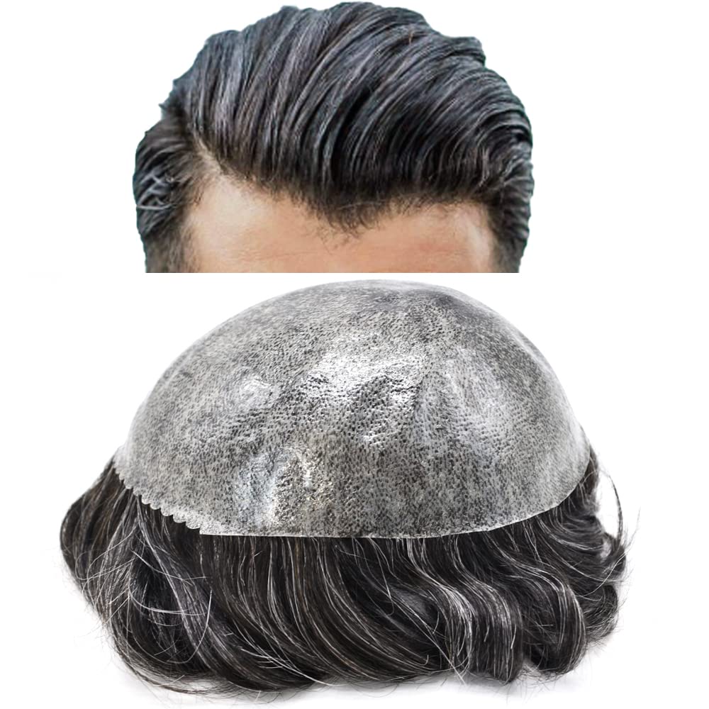 Mens Toupee 100 Real Human Hair Toupee For Men Invisible | Desertcart ...