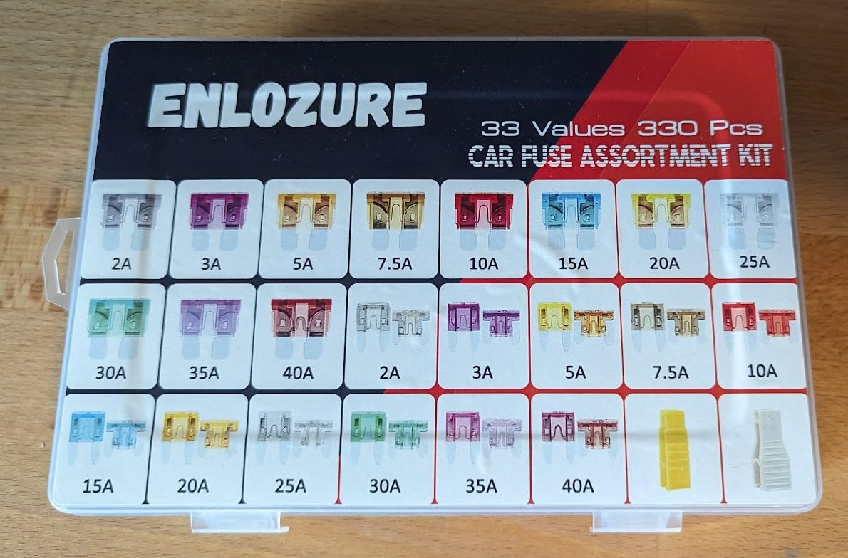 Amazon.com: ENLOZURE 330Pcs 33 Values Car Fuses Assortment Kit ...
