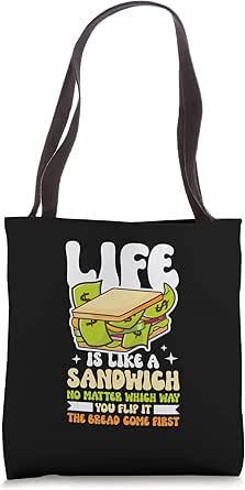 Amazon.com: Sandwich The Bread Comes First Food Sandwich Tote Bag ...
