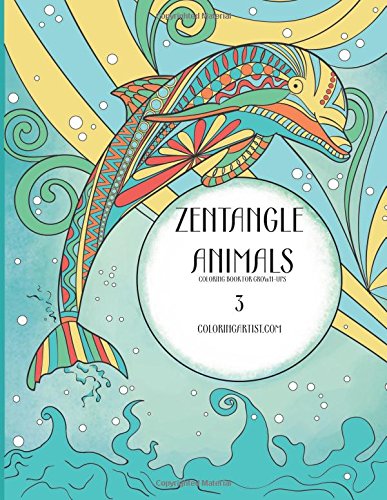 Amazon.co.jp: Zentangle Animals Coloring Book for Grown-ups : Snels ...