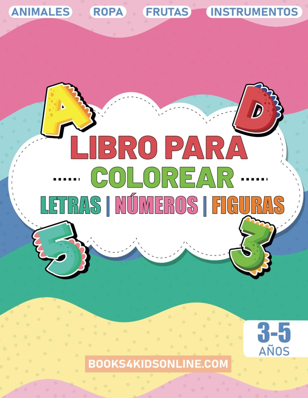 Amazon.com: Libro para colorear letras, números y figuras para niños de ...