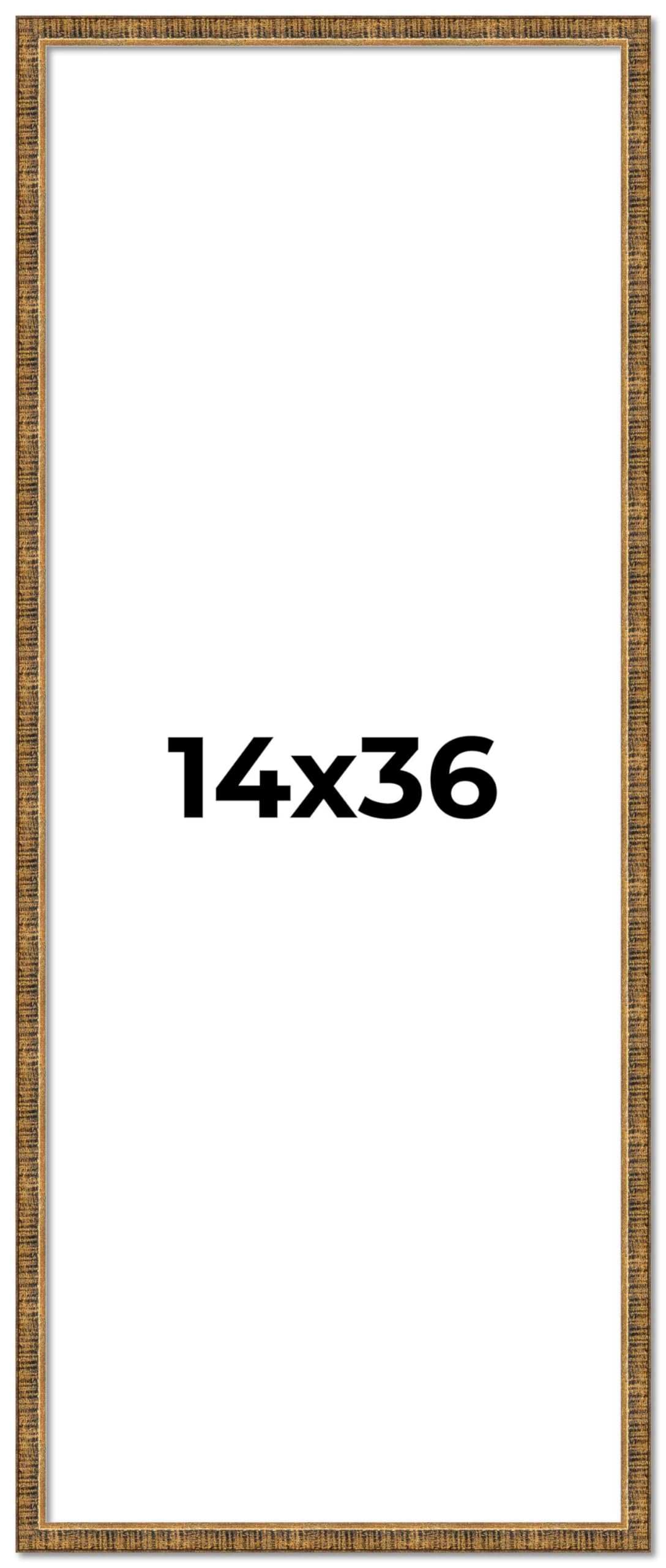 Amazon.com - 14x36 Frame Gold Kingsley Distressed Solid Wood Picture ...