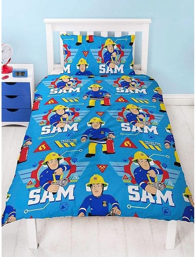 Fireman Sam Reversible Bedding Set Duvet Cover and Pillow Case 140x200 ...