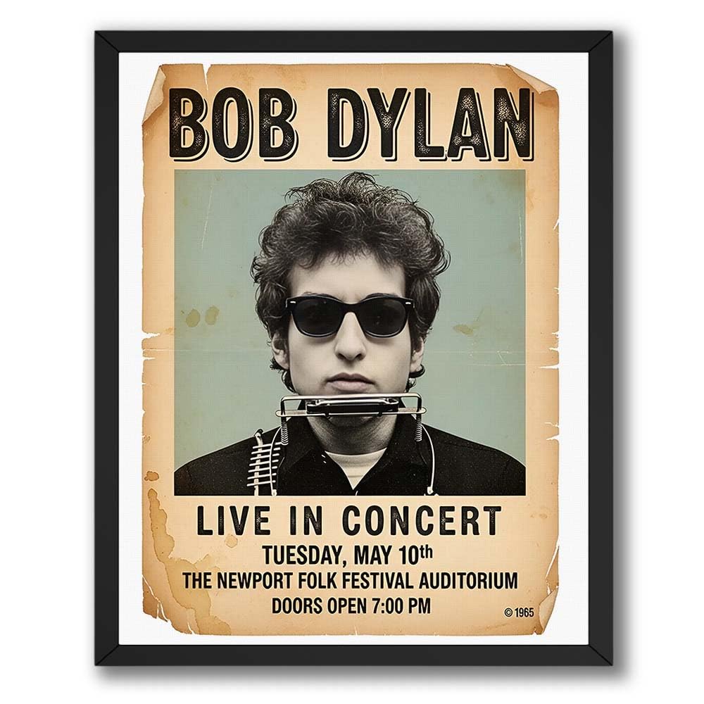 Amazon.com: InkFlow Bob Dylan Poster - Retro Music Wall Art Featuring ...