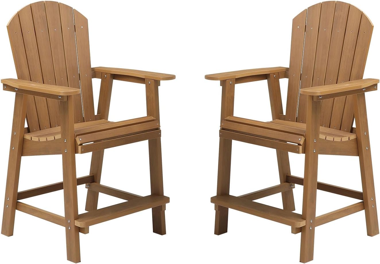 Amazon.com: JURMALYN Outdoor Bar Chairs Set of 2, Patio Bar Stools for ...