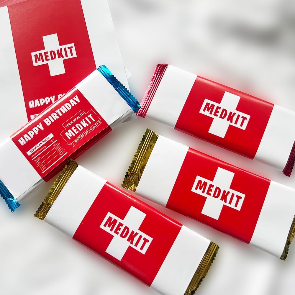 Amazon.com: Piowet Video Game Party chocolate bar MEDKIT label birthday ...