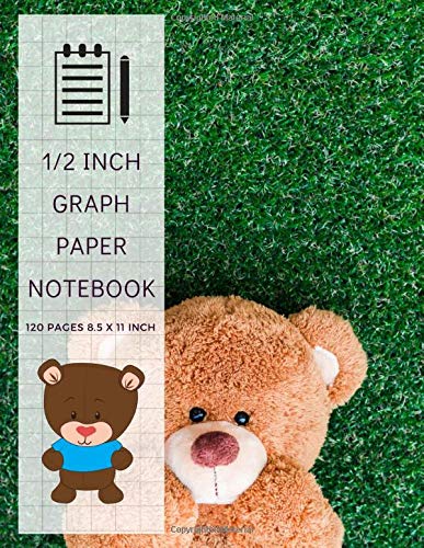 Amazon.com: 1/2 Inch Graph Paper Notebook: 120 Pages 2x2 Square Per ...