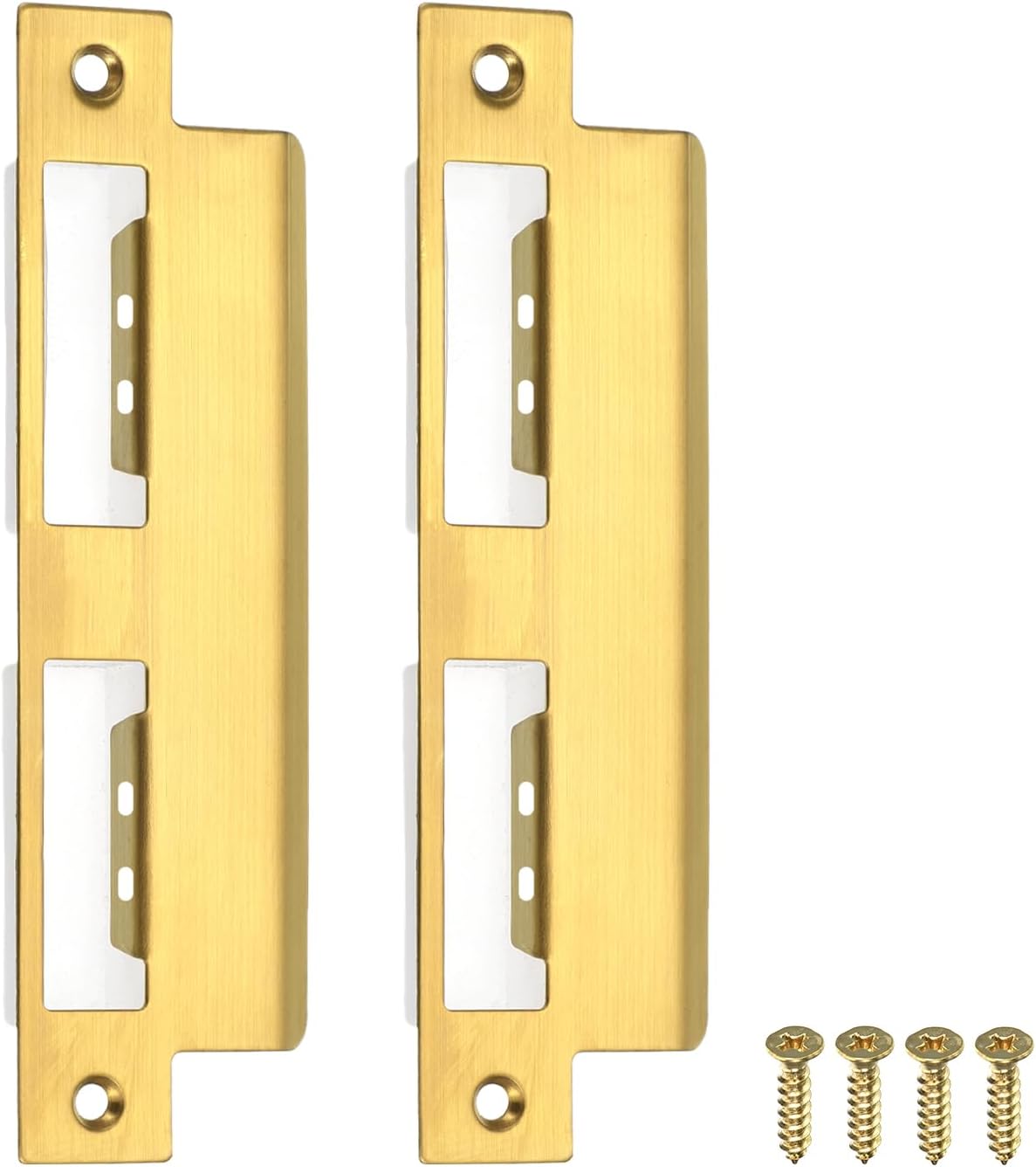 uxcell Door Strike Plate, 2Pcs 145mm x 40mm 201 Stainless Steel Latch ...