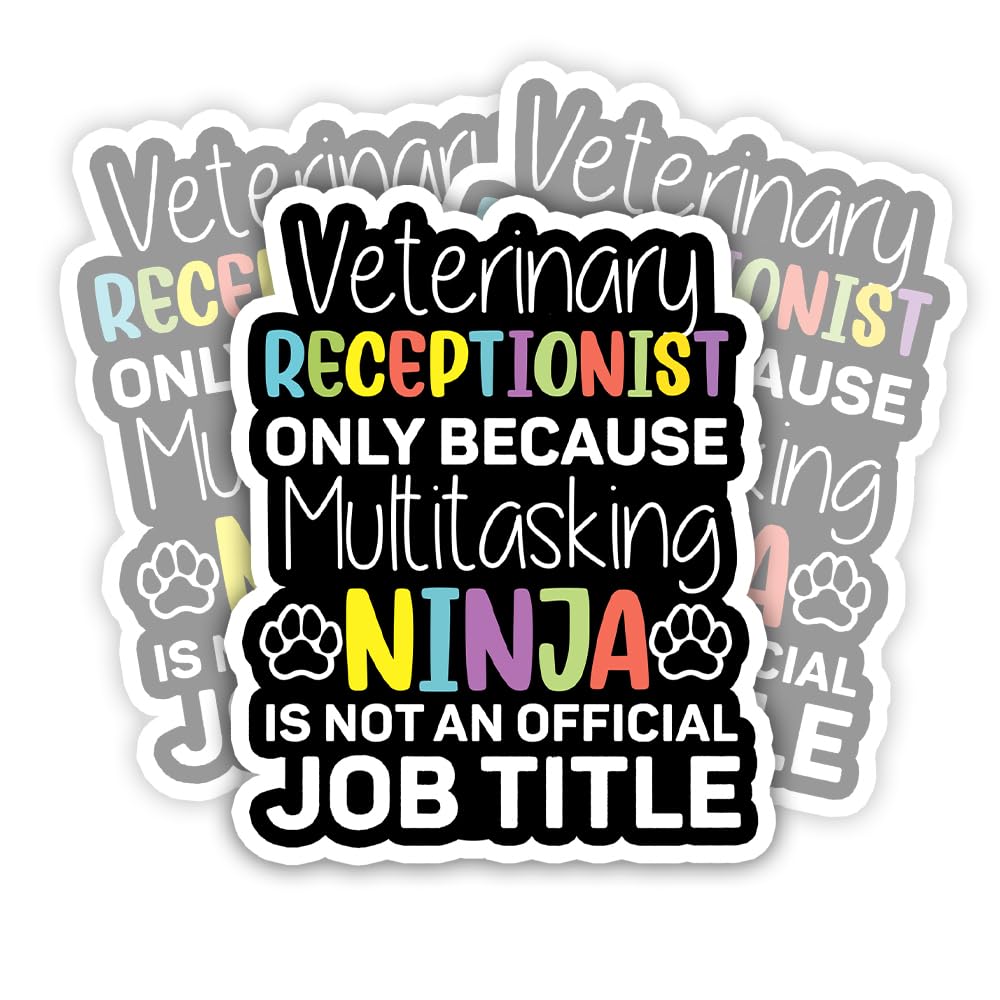Amazon.com - SODAVA (Set of 3) Veterinary Receptionist Sticker ...