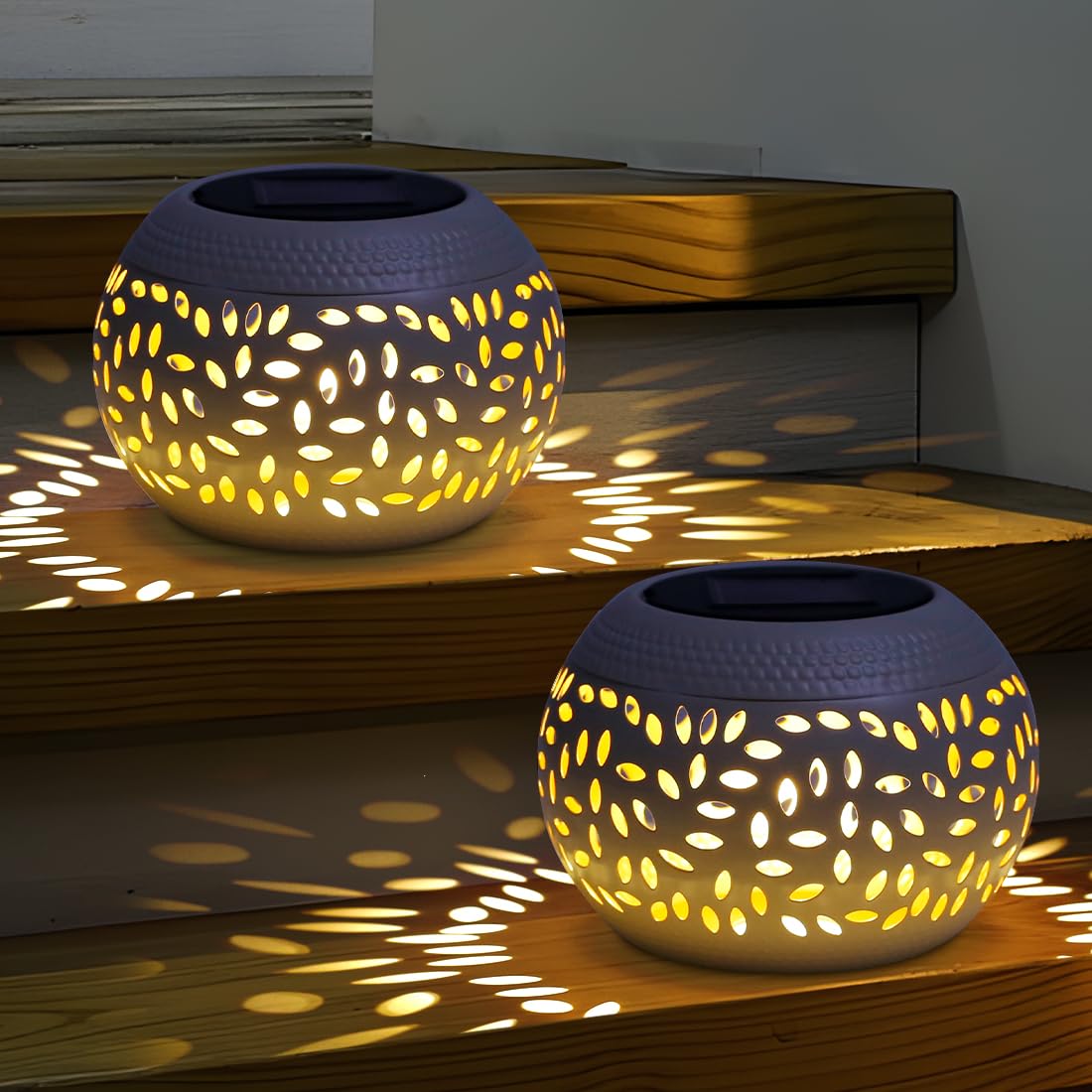 Amazon.com: Solar Lantern Outdoor Table Light,2 Pack Solar Lanterns ...