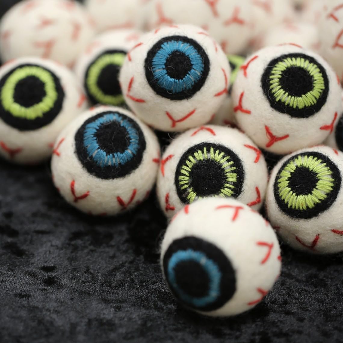 Amazon.com: Halloween Ornaments Felt Eyeballs, Handmade Felt Eyeball ...