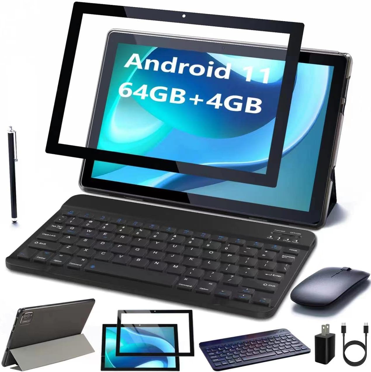 Amazon.com : ZZB ZBCP20T 10 inch Android Tablet with Keyboard, Mouse ...