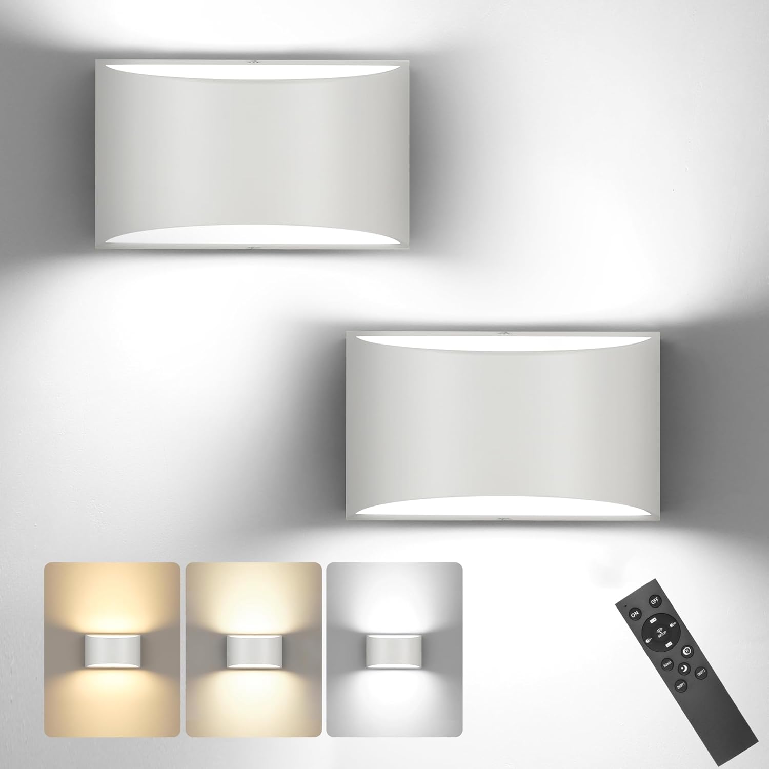 TRLIFE Modern LED Wall Sconces, Remote Control Dimmable and Adjustable ...