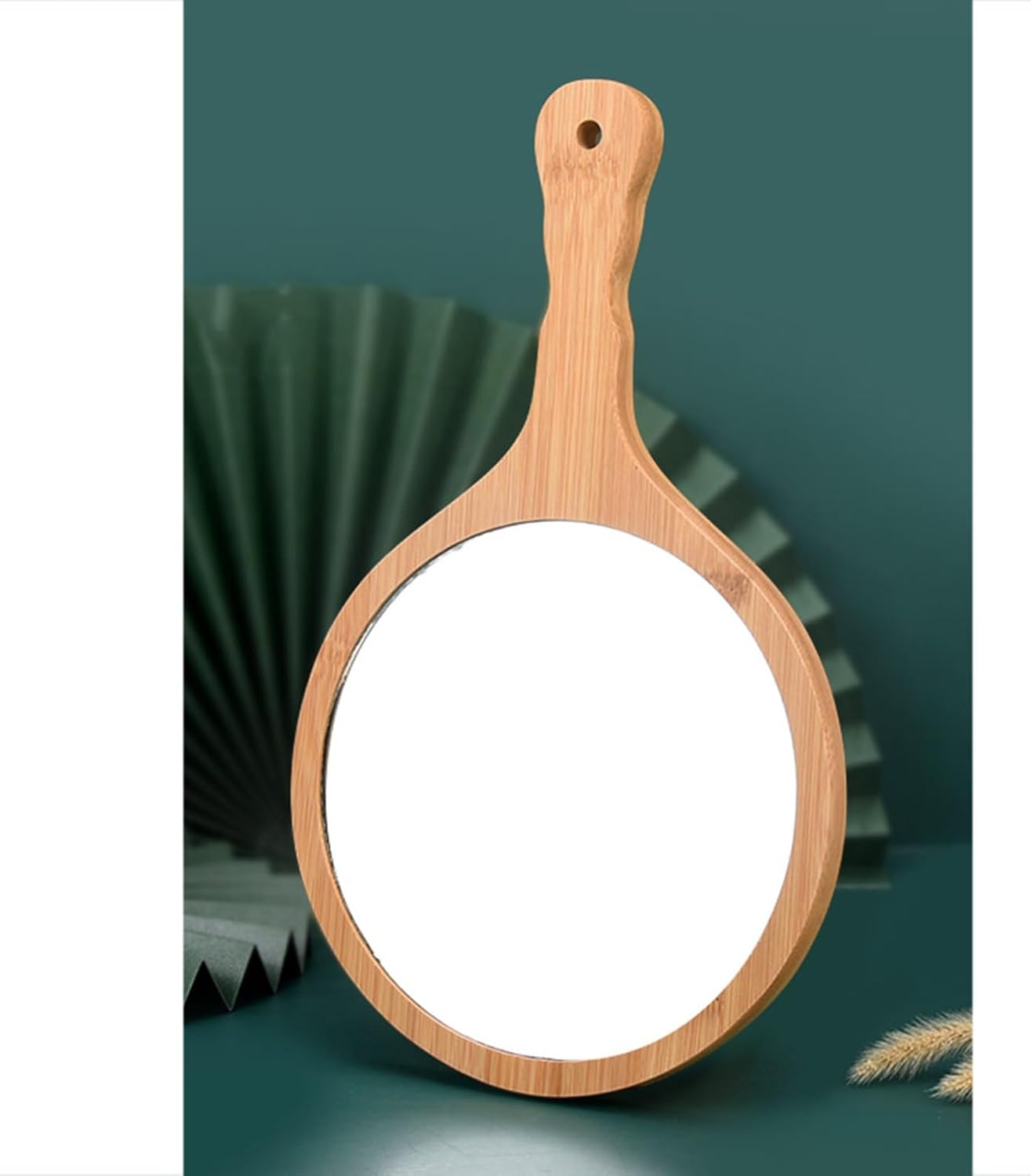 Amazon.com: APLUSH Round Wooden Vanity Makeup Mirror, Natural Wooden ...