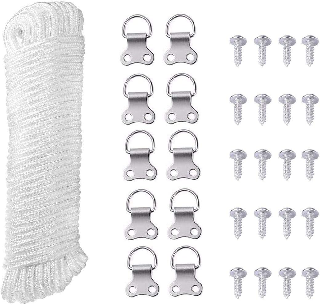 TUPARKA 15m*3mm Picture Wire Picture Hanging Cord White Nylon Picture ...