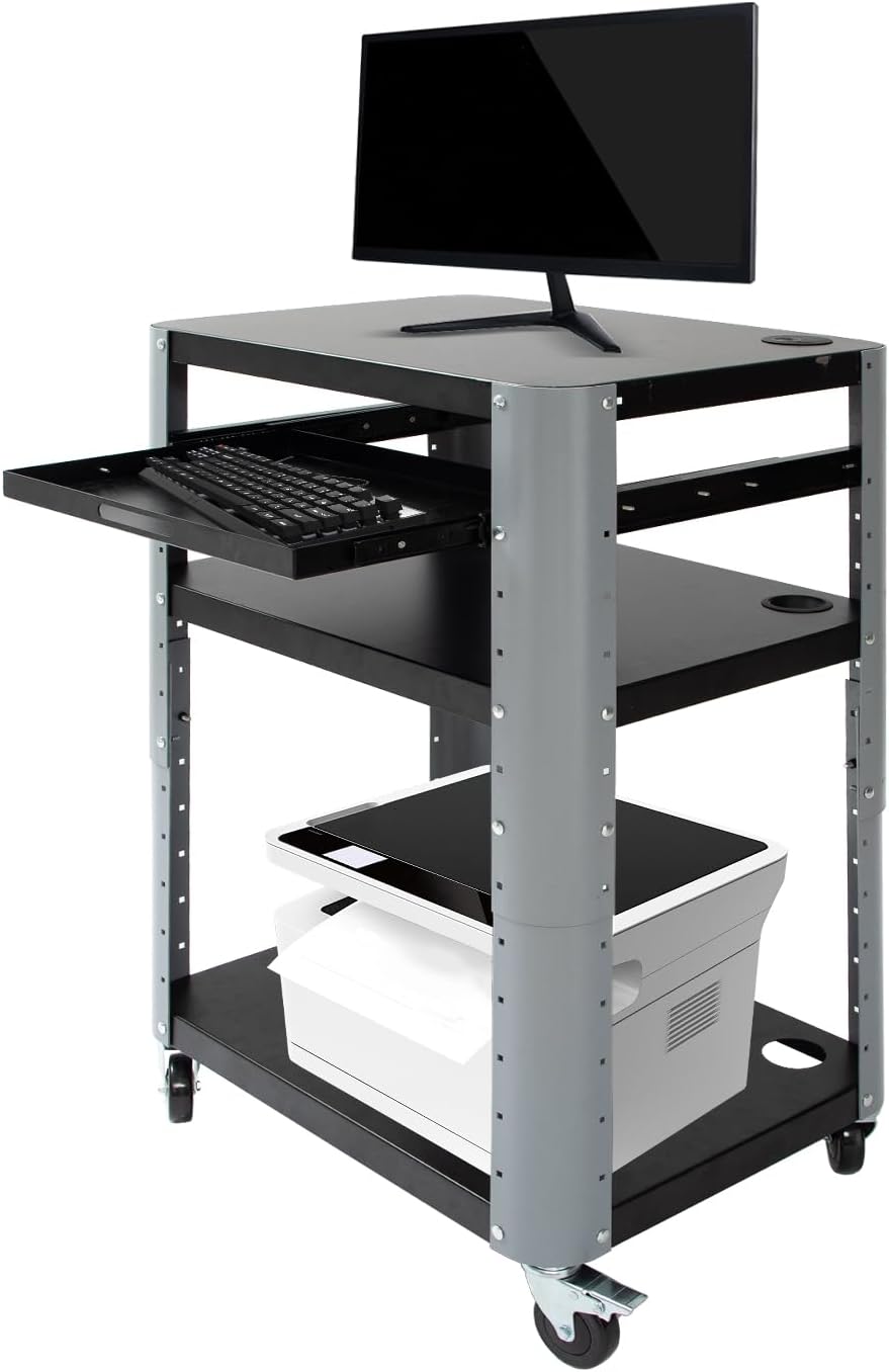 Amazon.com: Reykilor AV Presentation Cart Stand, Metal Service Cart ...