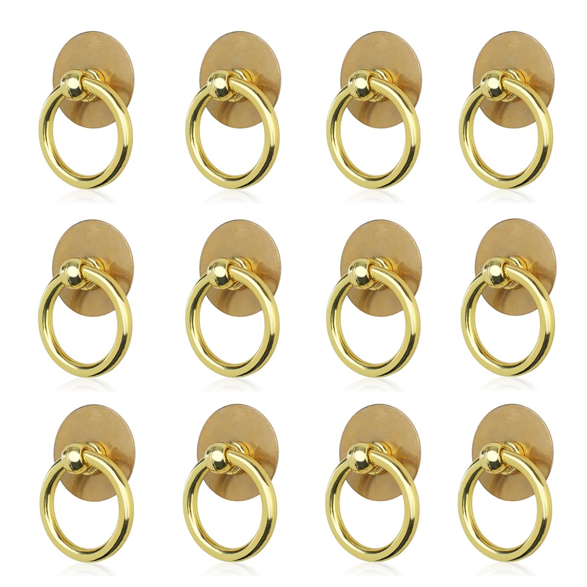 12 Pcs Ring Drawer pulls,Retro Style Gold Hangin Ring Cabinet Drawer ...