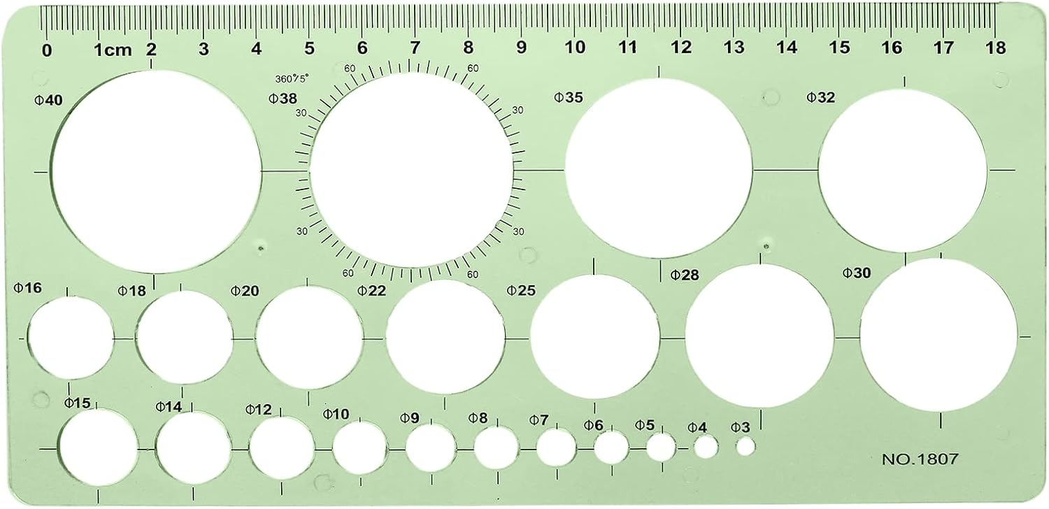 Amazon.com : BokWin Circle Templates Measuring Geometry Ruler Geometric ...