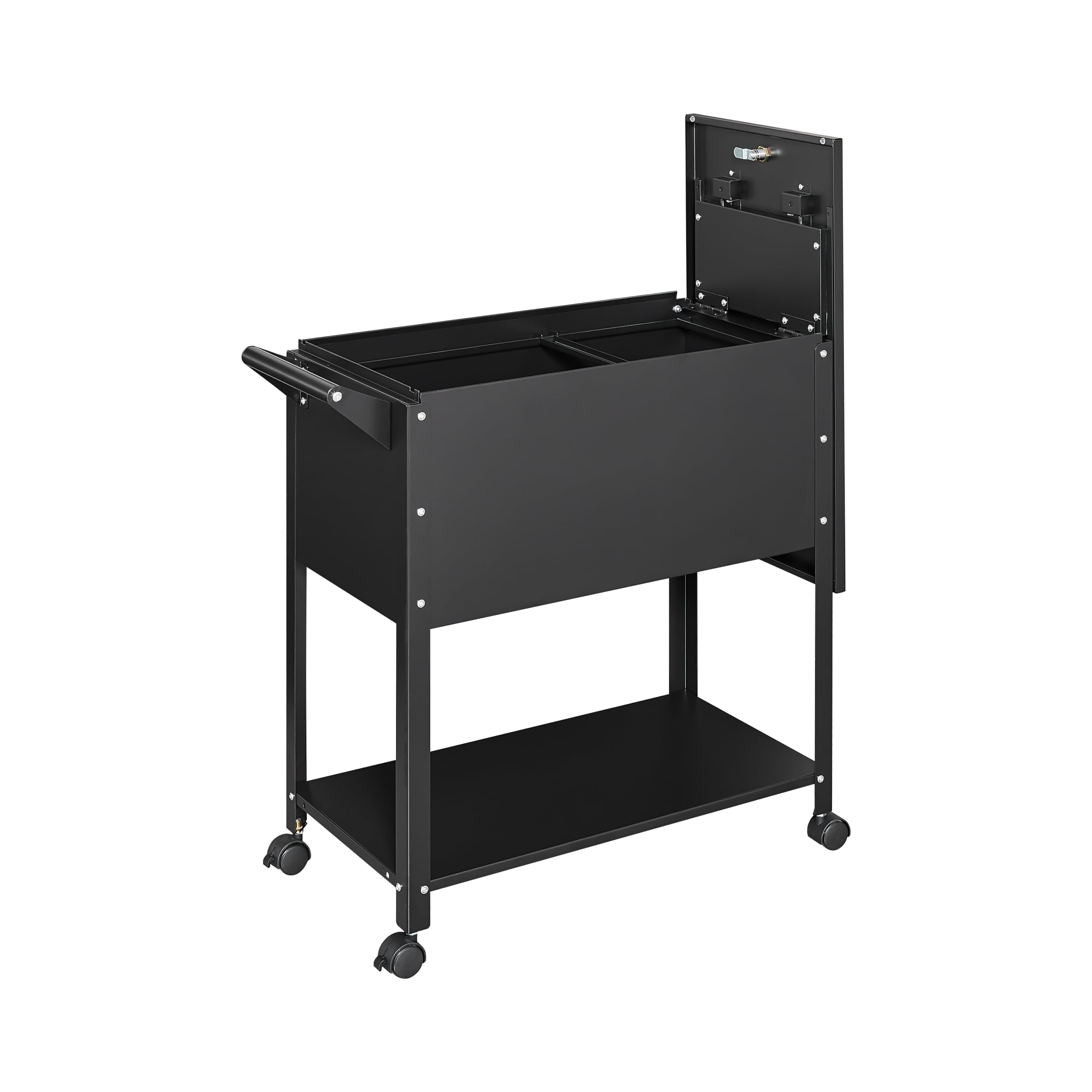 Amazon.com: ZAOUS Mobile File Cabinet, 2 Tier File Cart with Wheels ...