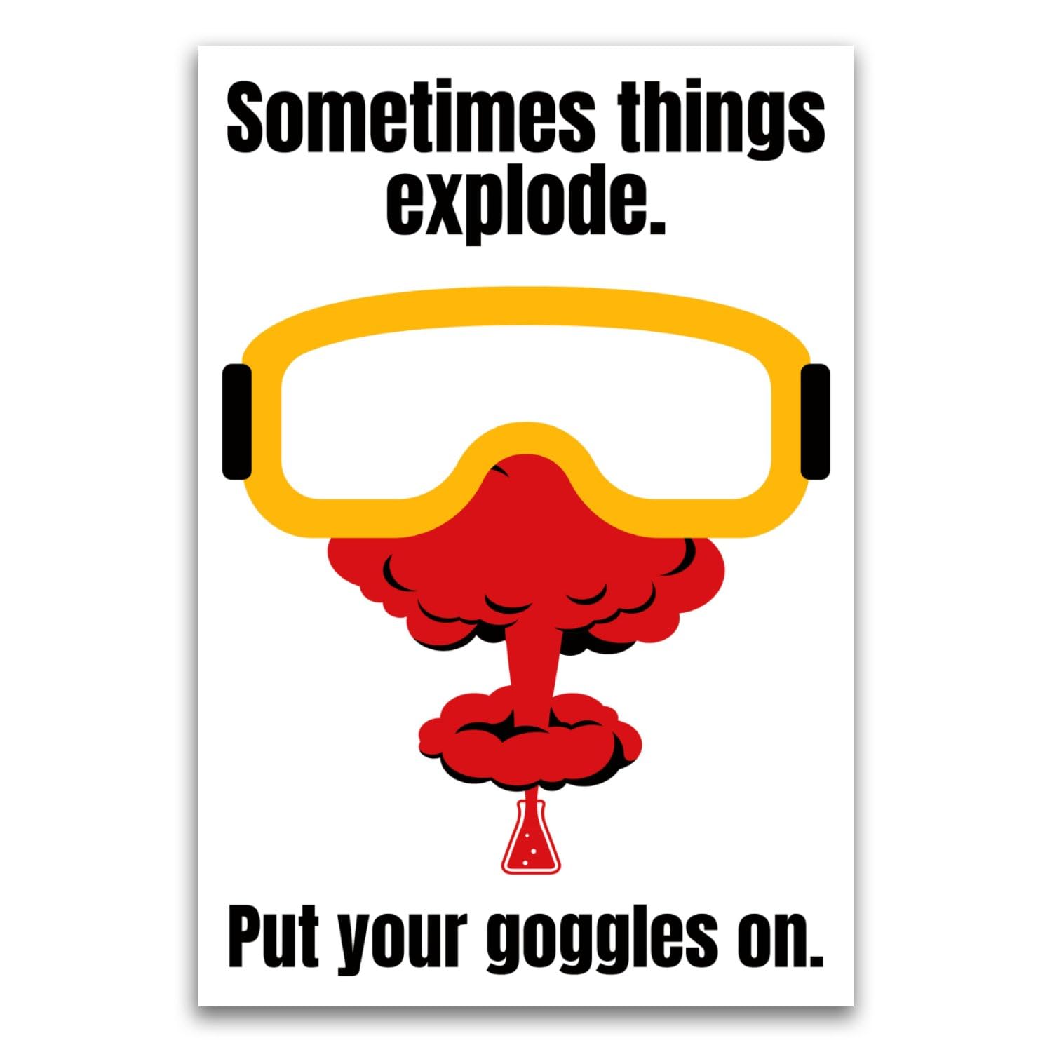 Lab Safety Poster Goggles Science Lab And Clueless Dog Scientist